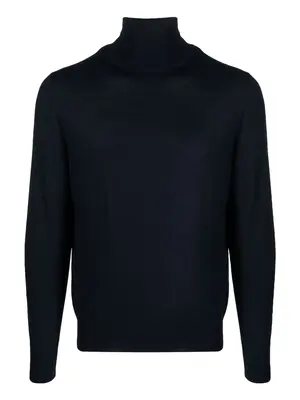 Canali Roll Neck Jumper - Blue