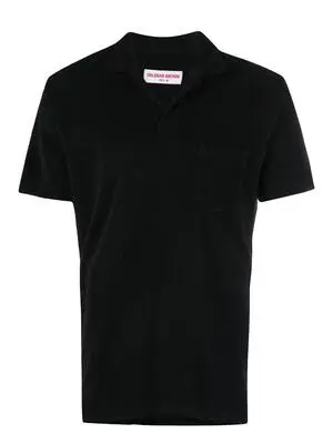 Orlebar Brown Terry-cloth Cotton Polo Shirt Black