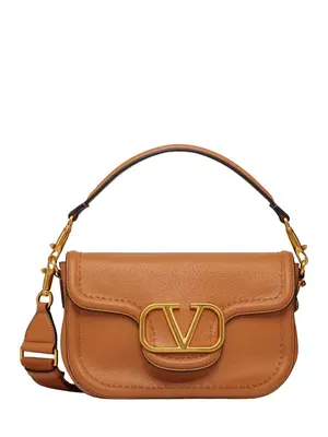 Valentino Garavani Alltime Leather Shoulder Bag - Brown