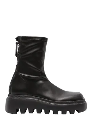 VIC MATIE Saudi Embossed-logo Ankle Boots - Black