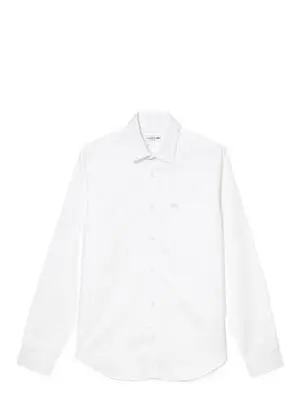 Lacoste Regular Fit Solid Poplin Button-up Shirt - 001 Blanc
