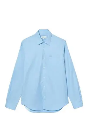 Lacoste Regular Fit Solid Poplin Button-up Shirt - Hbp Panorama