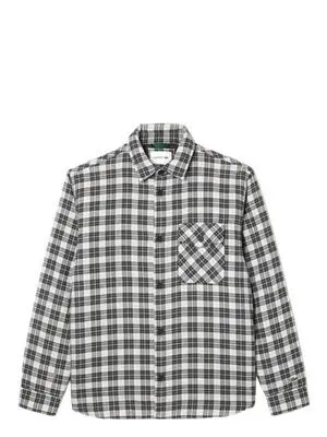 Lacoste Plaid Flannel Button-up Overshirt - Kbr Noir/multico