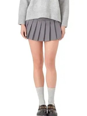 English Factory English Factory Pleated Mini Skort Heather Grey