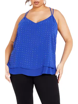 City Chic City Chic Studded Strappy Tank Lapis