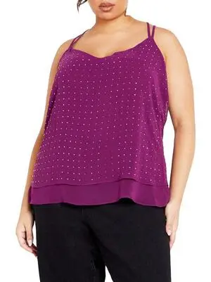 City Chic City Chic Studded Strappy Tank Mulberry