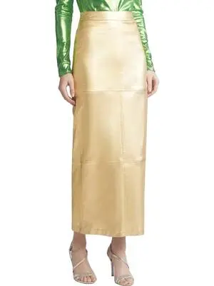 NIKKI LUND Iggy Metallic Maxi Skirt - Gold