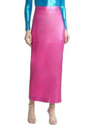 NIKKI LUND Iggy Metallic Maxi Skirt - Pink
