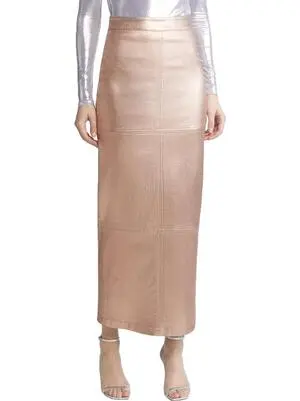 NIKKI LUND Iggy Metallic Maxi Skirt - Rosegold