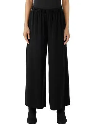 EILEEN FISHER Eileen Fisher Silk Crepe Georgette Wide Leg Ankle Pants
