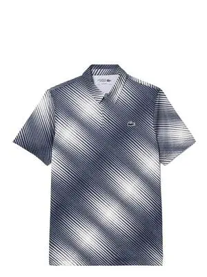 Lacoste Regular Fit Print Stretch Polo Shirt Navy Blue