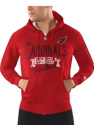 STARTER Arizona Cardinals Post Season Full-zip Hoodie - Cardinal