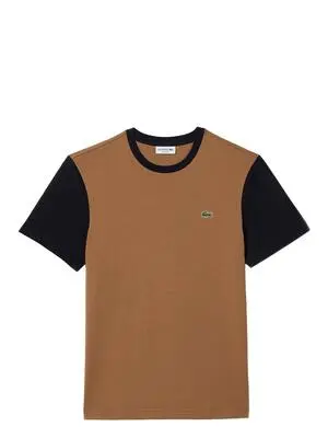 Lacoste Regular Fit Colorblock Cotton T-shirt - Cookie/abimes