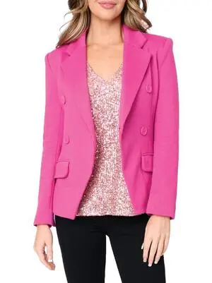 GIBSONLOOK Double Breasted Blazer - Neon Berry