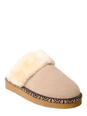 Minnetonka Cerise Faux Fur Slipper - Stone