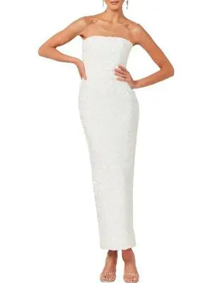 HELSI Leslie Sequin Gown - White