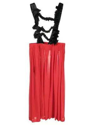 Comme Des Garçons Dungarees-style Asymmetric Midi Dress - Red