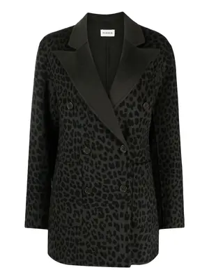 P.a.r.o.s.h P.A.R.O.S.H. Cheetah-Print Blazer Green