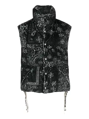 Khrisjoy Paisley-print Padded Gilet - Black