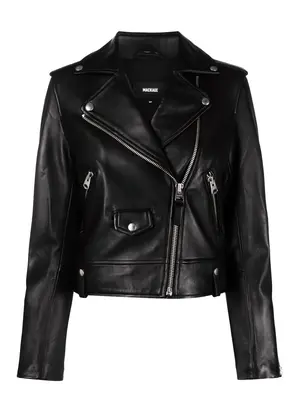 Mackage Baya Leather Biker Jacket - Black