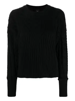 Pinko Armadillo Ribbed-knit Jumper - Black