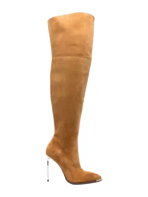Bally Hedy 105mm Suede Boots - Neutrals