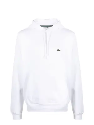 Lacoste Logo-patch Drawstring Hoodie - White