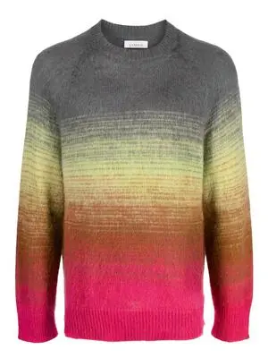 LANEUS Gradient-effect Textured Jumper - Grey