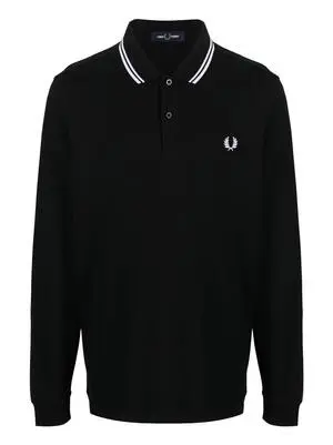 Fred Perry Logo-embroidered Cotton Polo Shirt - Black