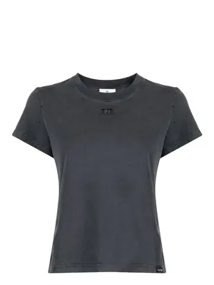 COURREGES Logo-patch T-shirt - Grey
