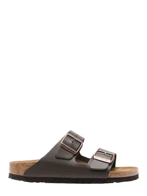 BIRKENSTOCK Arizona Buckled Slides - Brown