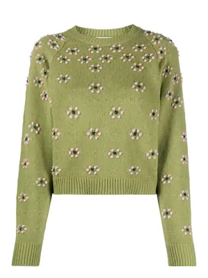 KENZO Kenzo Floral-Embroidered Wool Jumper