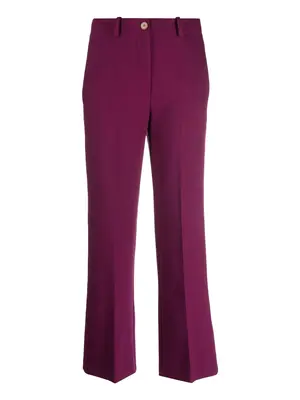 ALYSI High-waisted Straight-leg Trousers - Purple