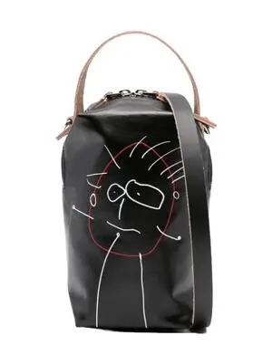 PLAN C Pili And Bianca Leather Crossbody Bag