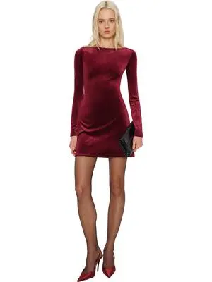 hot pink sequin long sleeve dress One Shoulder Long Sleeve Sequin Dress main image 0