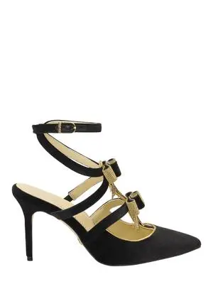 Sarah Flint Perfect Marta 85 Heels - Black Velvet & Gold Chain