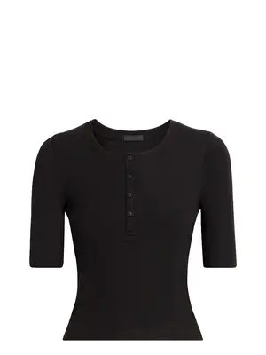 ATM Anthony Thomas Melillo ATM ANTHONY THOMAS MELILLO Ribbed Stretch-Modal Top Black
