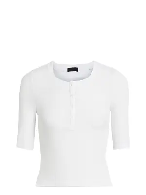 ATM Anthony Thomas Melillo ATM ANTHONY THOMAS MELILLO Ribbed Stretch-Modal Top White
