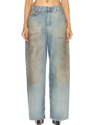 Acne Studios Dirty Look Wide Leg Jeans - Mid Blue