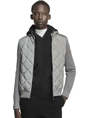Canada Goose Hybridge Quilted Knit Hoodie - Silver Ore