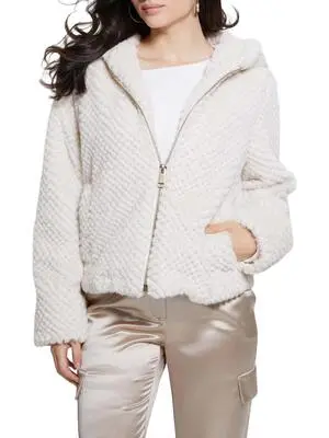 Guess Theoline Faux Fur Hooded Jacket - Muted Stone