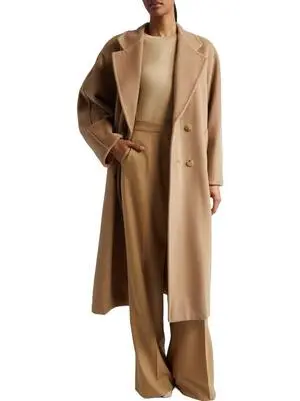 Max Mara Madame Double Breasted Wool & Cashmere Belted Coat - Camel