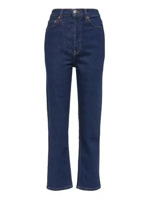 RE/DONE 70s Stove Pipe High-rise Straight Jeans - Blue