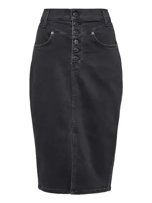 Veronica Beard Herron Denim Midi Skirt - Blue