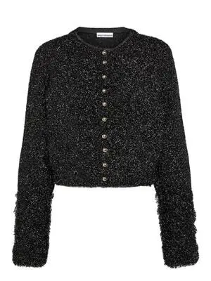 Rabanne Cropped Buttoned Cardigan - Black