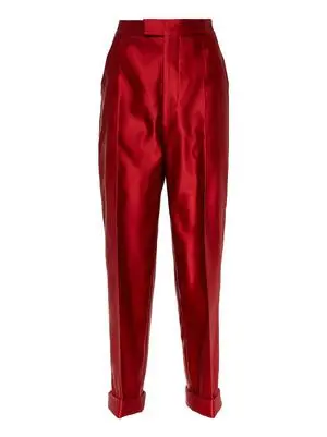 TOM FORD Silk Duchesse Tape Trousers - Red