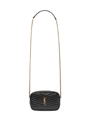 Saint Laurent Lou Mini Leather Crossbody Bag - Black