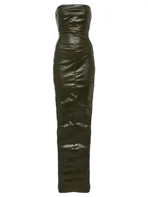 Rick Owens Strapless Denim Gown - Green