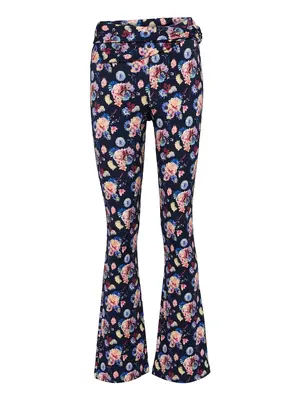 Rabanne Floral High-rise Trousers - Blue