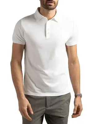 HYPERNATURAL Dagger Supima® Cotton Blend Slim Fit Polo - White